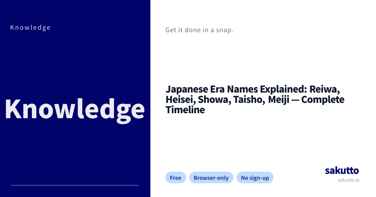 Japanese Era Names Explained: Reiwa, Heisei, Showa, Taisho, Meiji ...