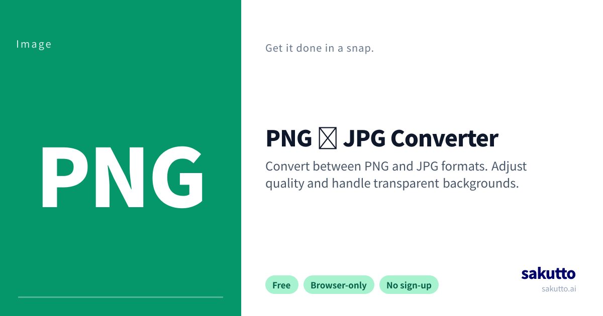 Convert PNG to JPG Online Free - Format Converter | sakutto | sakutto